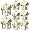 8 Set 6 Inch Wooden Box Table Centerpieces for Baby Shower Gender ...