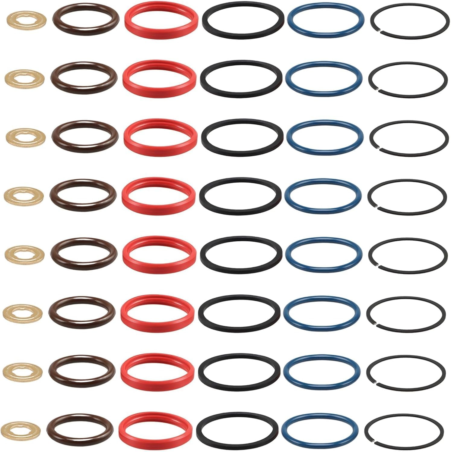 8 Set 7.3L Diesel Fuel Injector O-Ring Seal Kits Compatible with 1995 ...