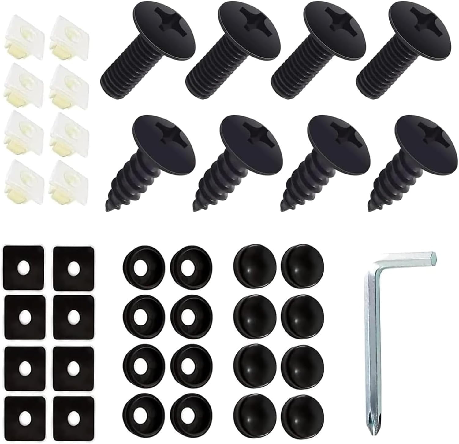 8 Set Car License Plate Screw Fastening Kit, M6 Stainless Steel ...