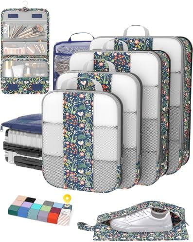8 Set Compression Packing Cubes for Travel Essentials,Compressible ...