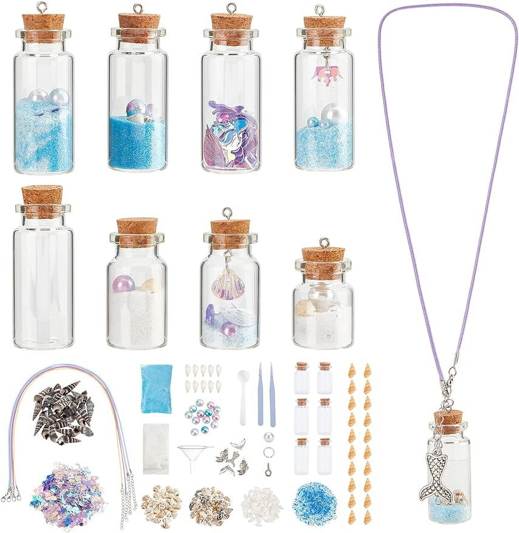 8 Set DIY Mermaid Potions Craft Kit Mermaid Bottle Necklace to Make ...