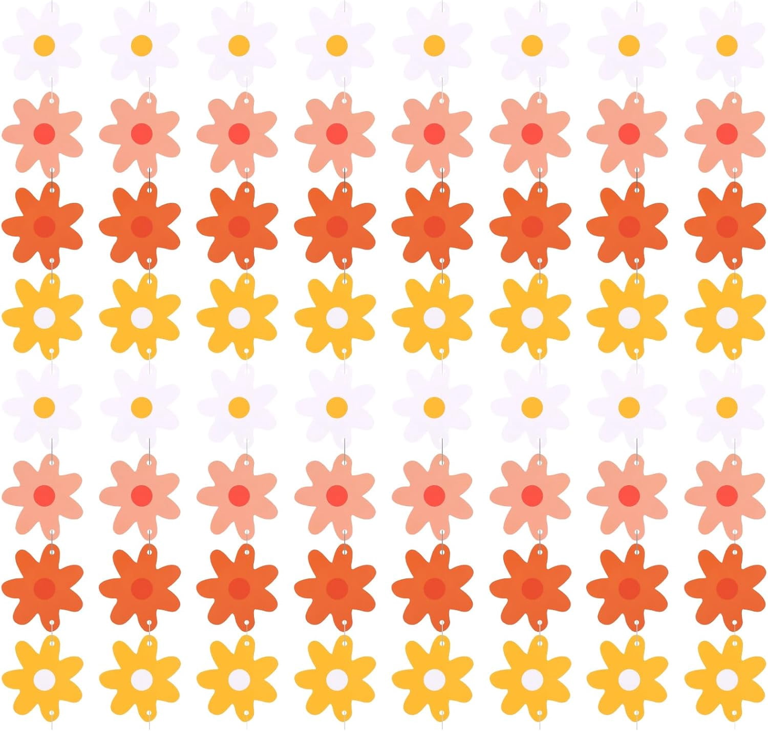 8 Set Daisy Boho Party Banners Groovy Daisy Paper Garlands White Daisy ...