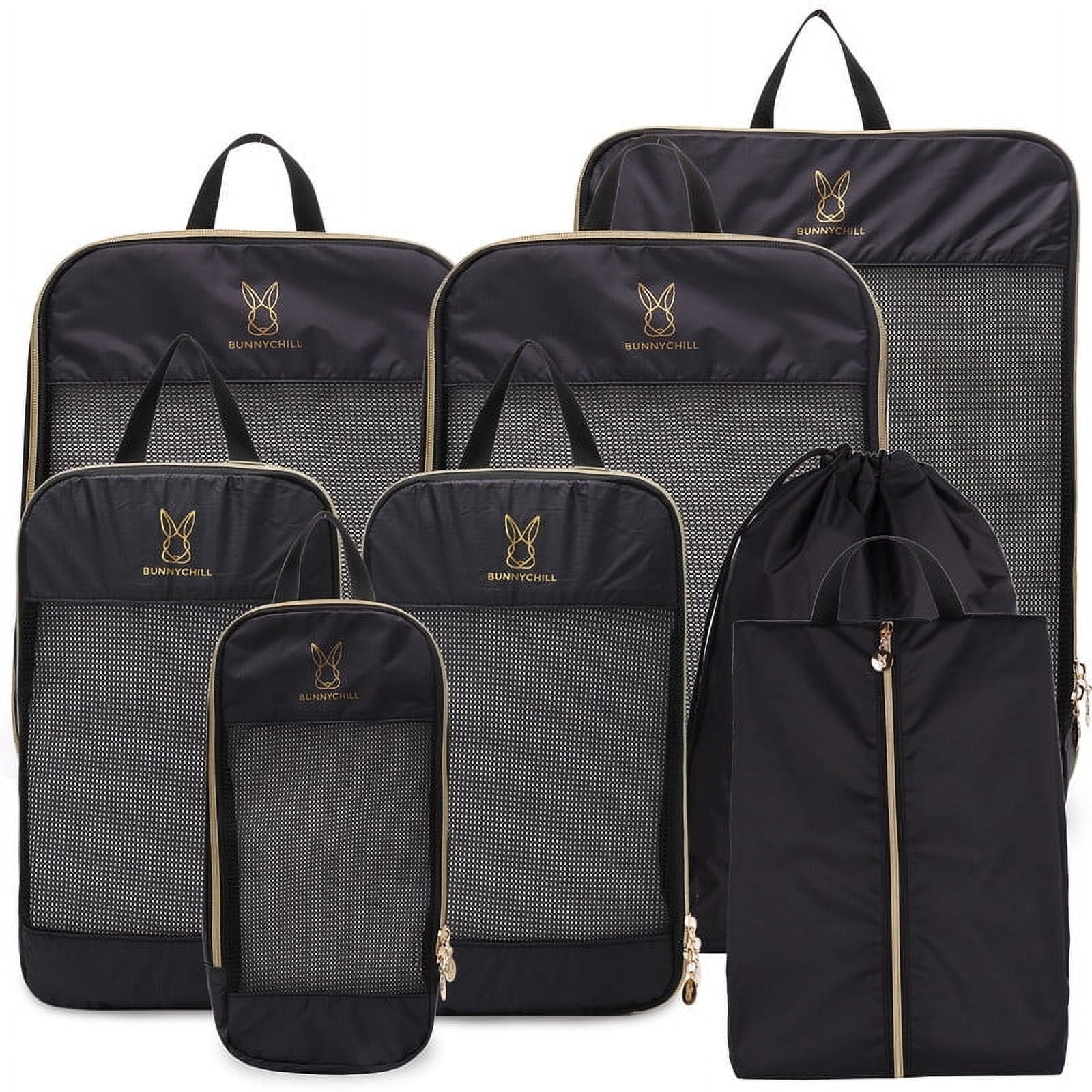 8 Set Expandable Compression Packing Cubes for Suitcases,Lightweight Compressible Travel Packing ...