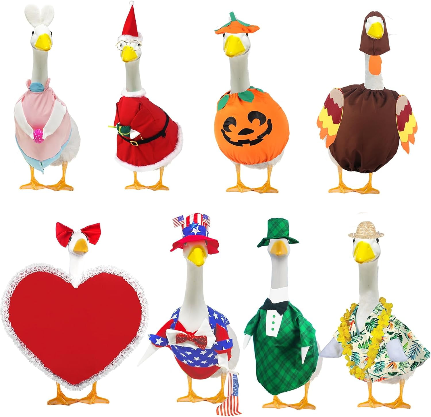 8 Set Holiday Porch Goose Outfits All Seasons Holiday Bundle St ...
