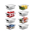 8-Set Large Wire Baskets with Labels, Metal Organizer for Pantry ...