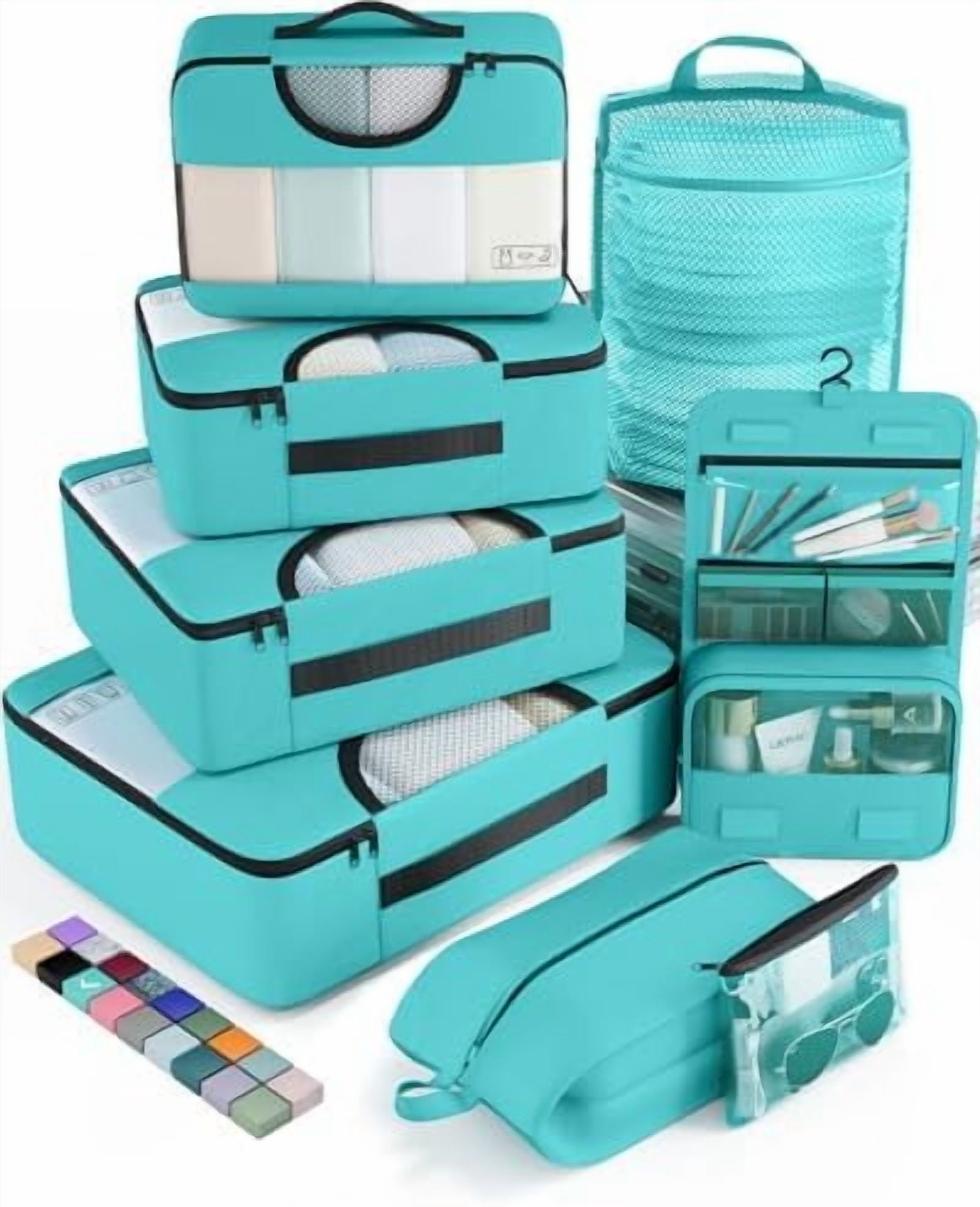 8 Set Packing Cubes for Kids, Travel Essentials Suitcase Organizer Bags ...