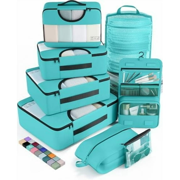 8 Set Packing Cubes for Kids, Travel Essentials Suitcase Organizer Bags ...