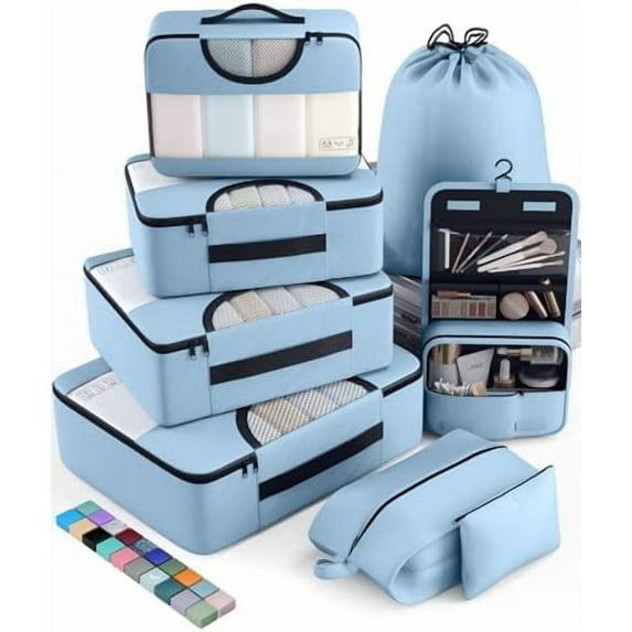 8 Set Packing Cubes for Travel Essentials, Suitcase Organizer Bags in 4 ...