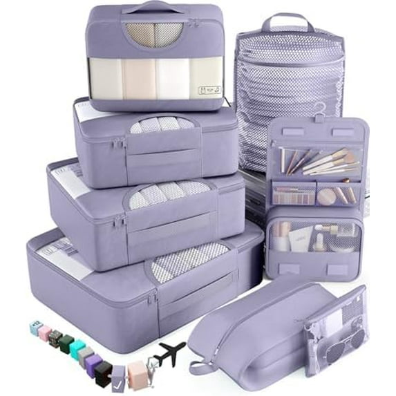 8 Set Packing Cubes for Travel Essentials, Suitcase Organizer Bags in 4 ...
