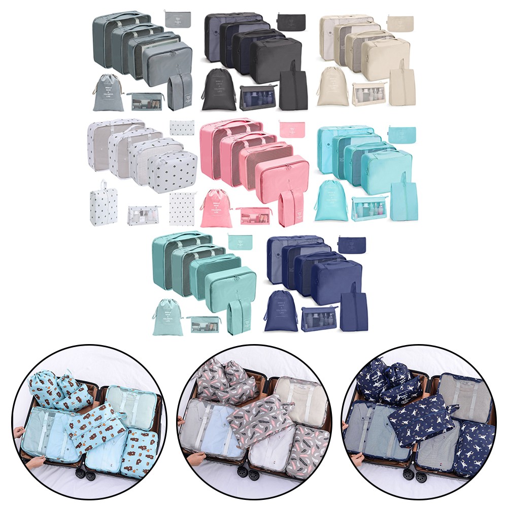 8 Set Packing Cubes storage Organizer for Suitcases Travel Luggage for ...