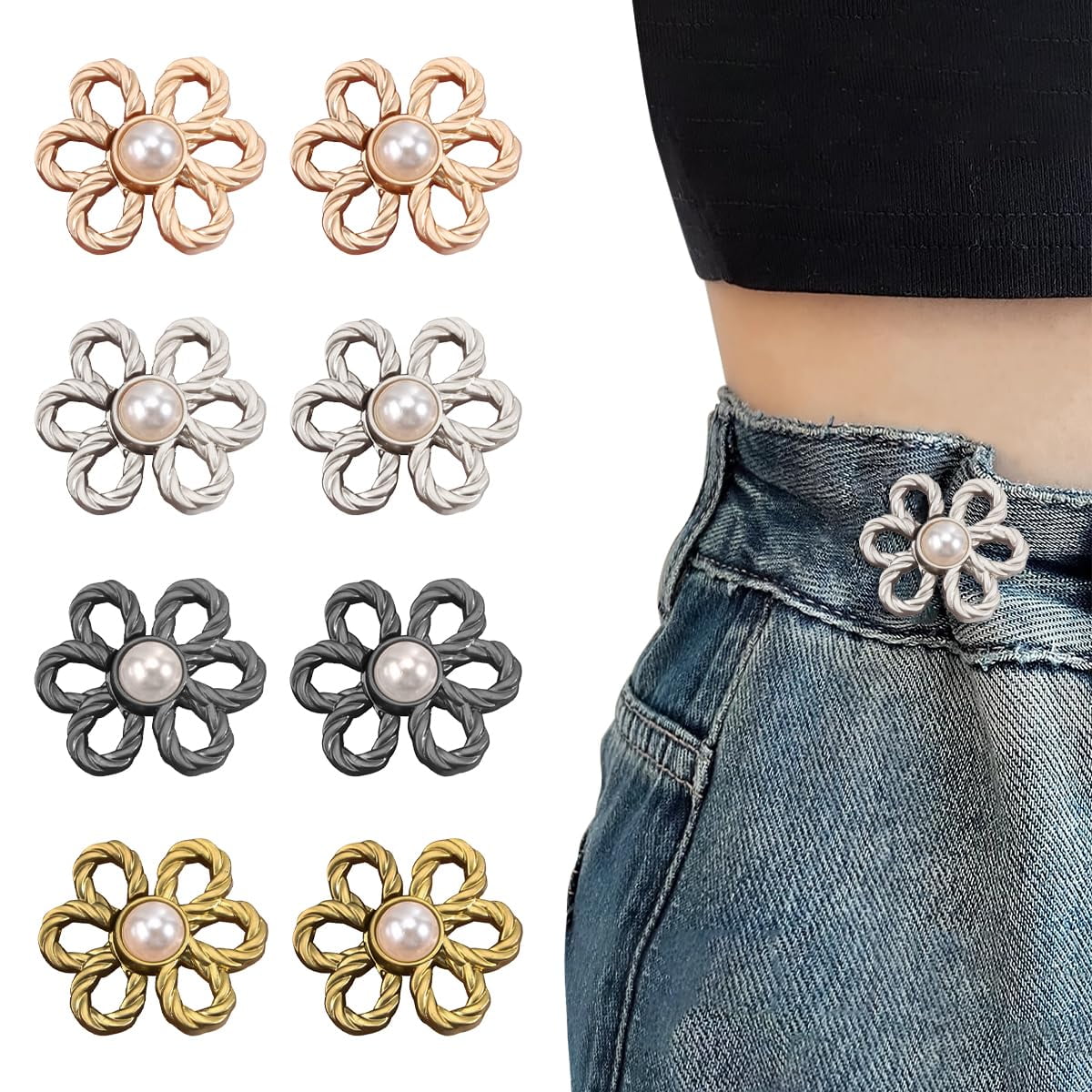 8 Set Pant Waist Tightener Flower Buttons Pins For Loose Jeans, 2025 ...
