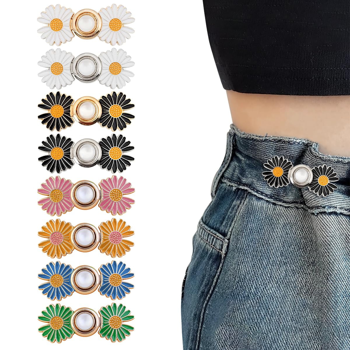 8 Set Pant Waist Tightener Flower Buttons Pins For Loose Jeans, 2025 ...