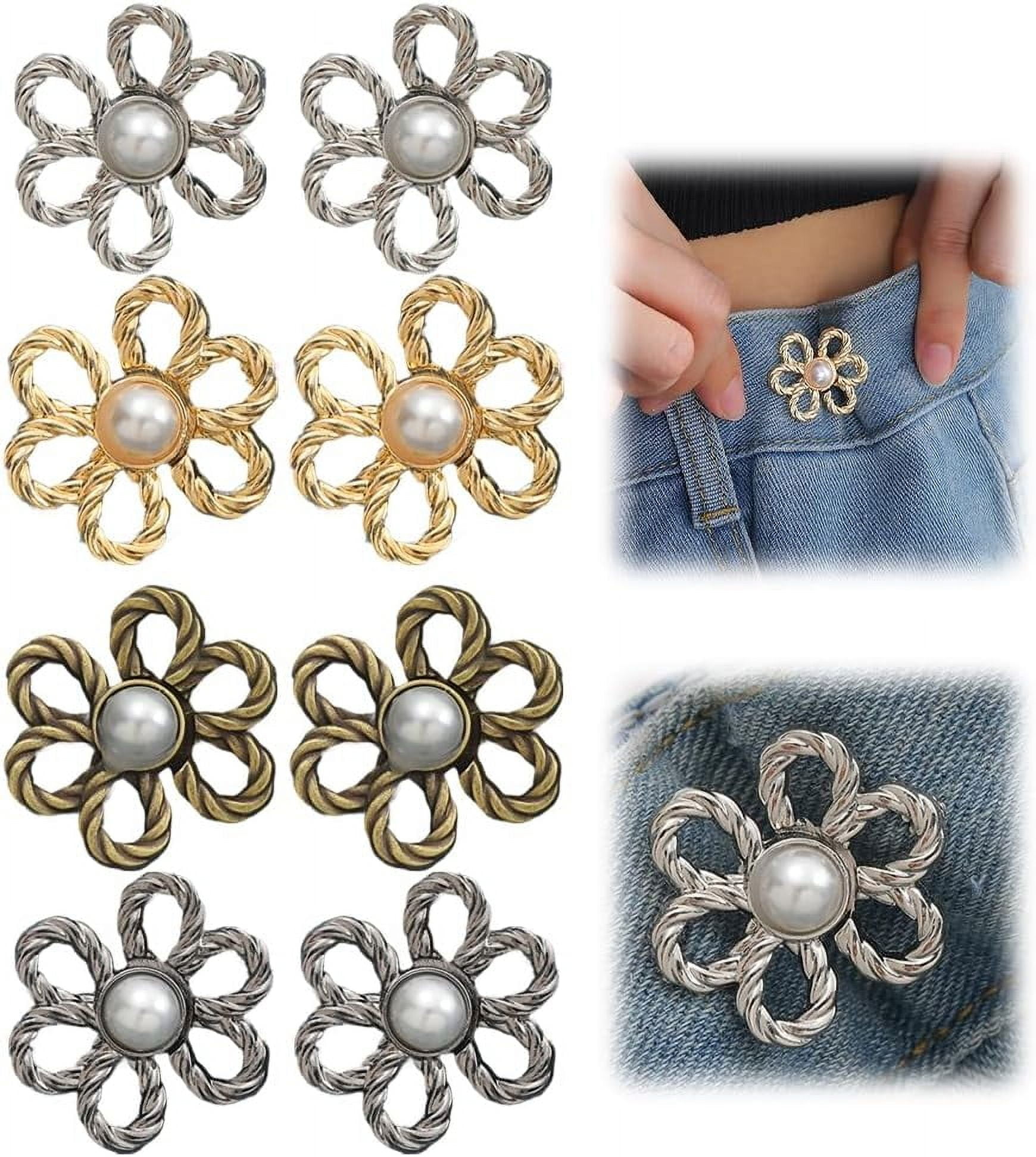 8 Set Pant Waist Tightener Flower Buttons Pins For Loose Jeans, 2025 ...