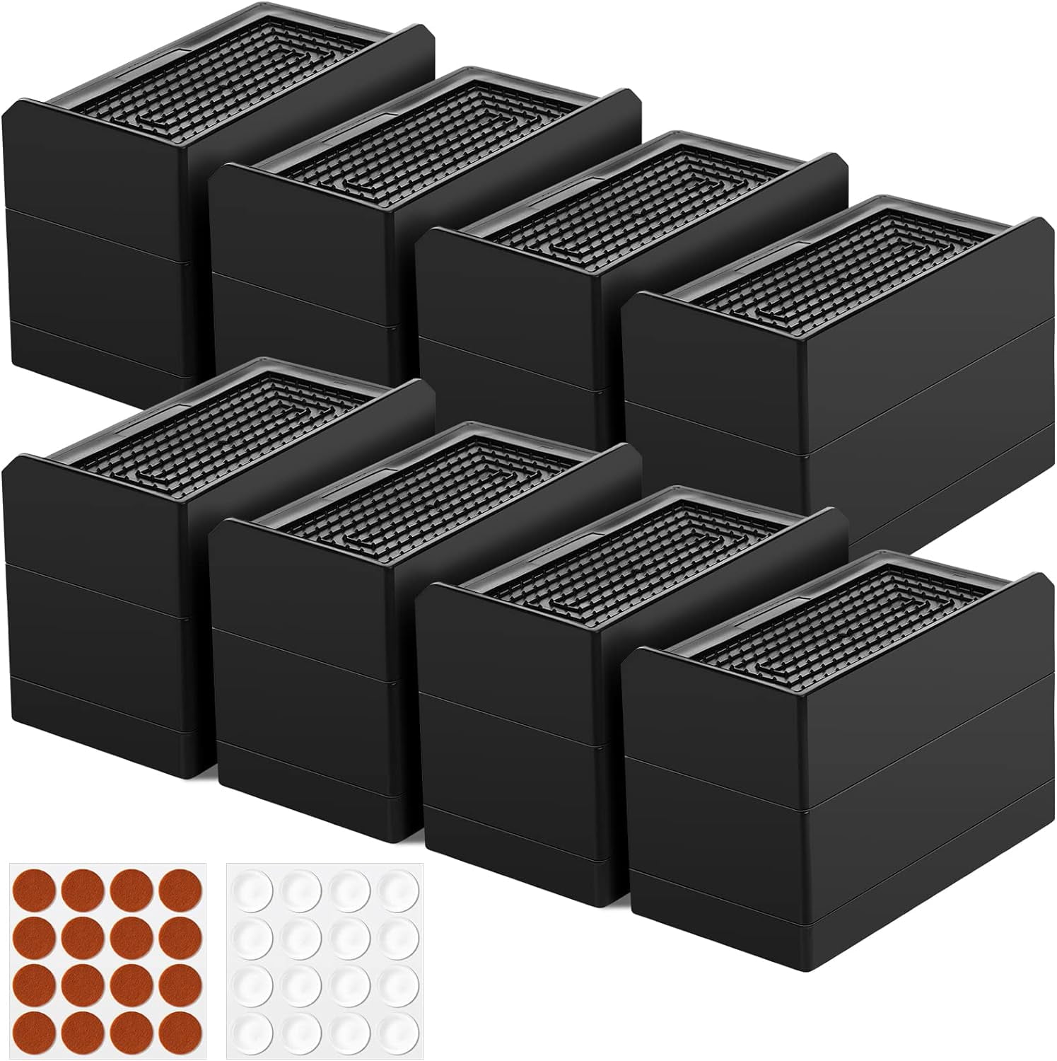 8 Set Rectangle Bed Risers 3 Inch Adjustable Furniture Risers Couch ...