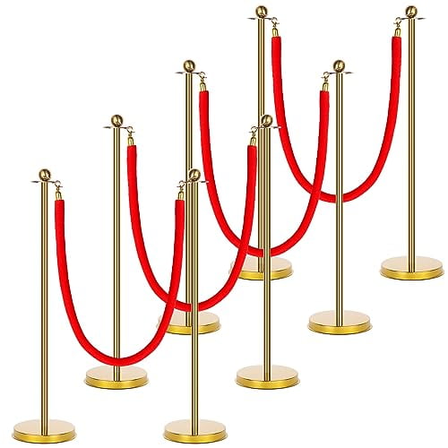 8 Set Red Carpet Party Decorations 27.5 inch Lightweight Posts and ...