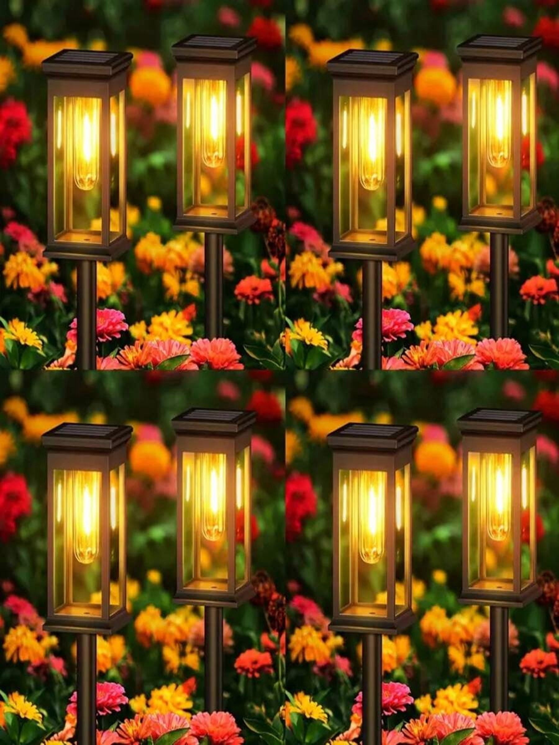 8 Set Solar Lawn Lights, IP44 Splash-Proof Vintage Design for Garden ...