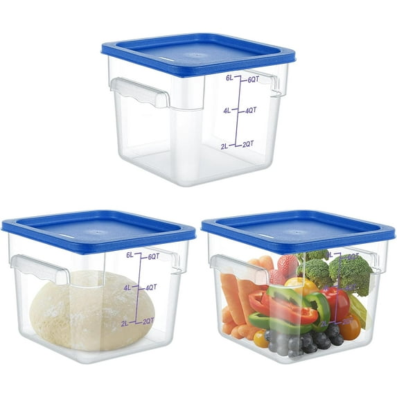 8 Set Square Food Storage Containers with Lid Contains 4 6 Qt 12 Quart ...