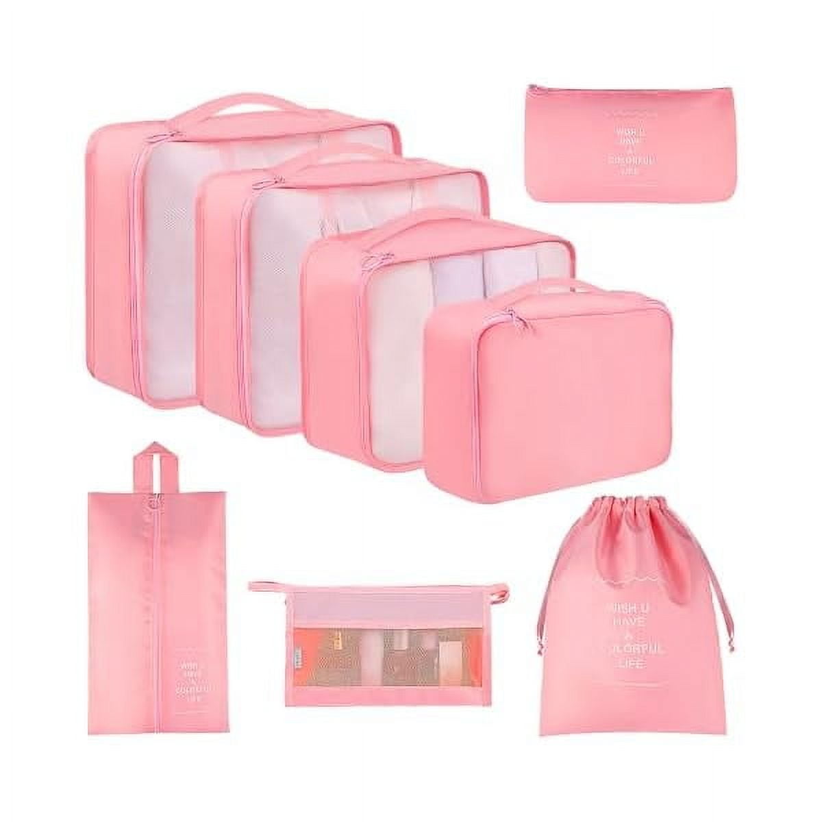 8 Set Travel Packing Pods Luggage Organizers Cubes with Laundry Bags ...