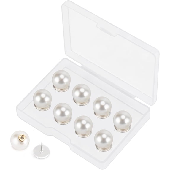 8 Sets 12mm No-sew Pearl Buttons, Detachable Reusable Pins, Fixed ...