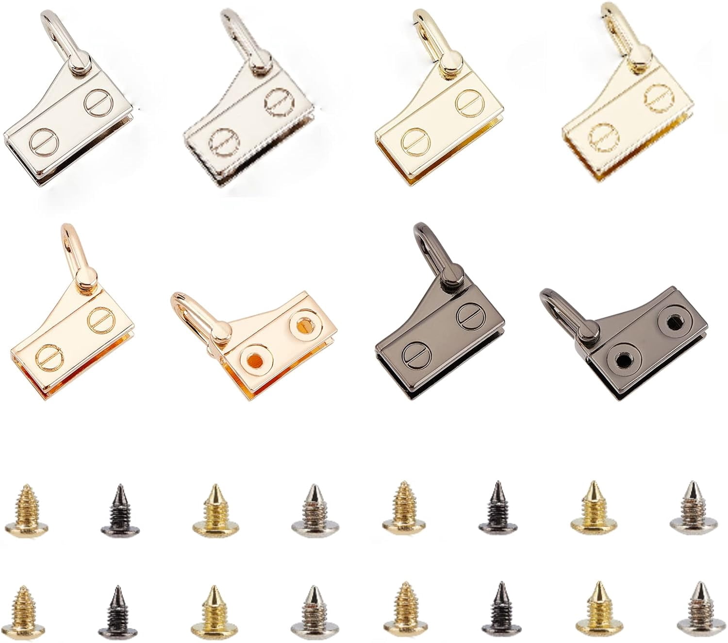8 Sets 4 Colors Aluminum Alloy Bag Hanger D Buckles with Iron Screws ...