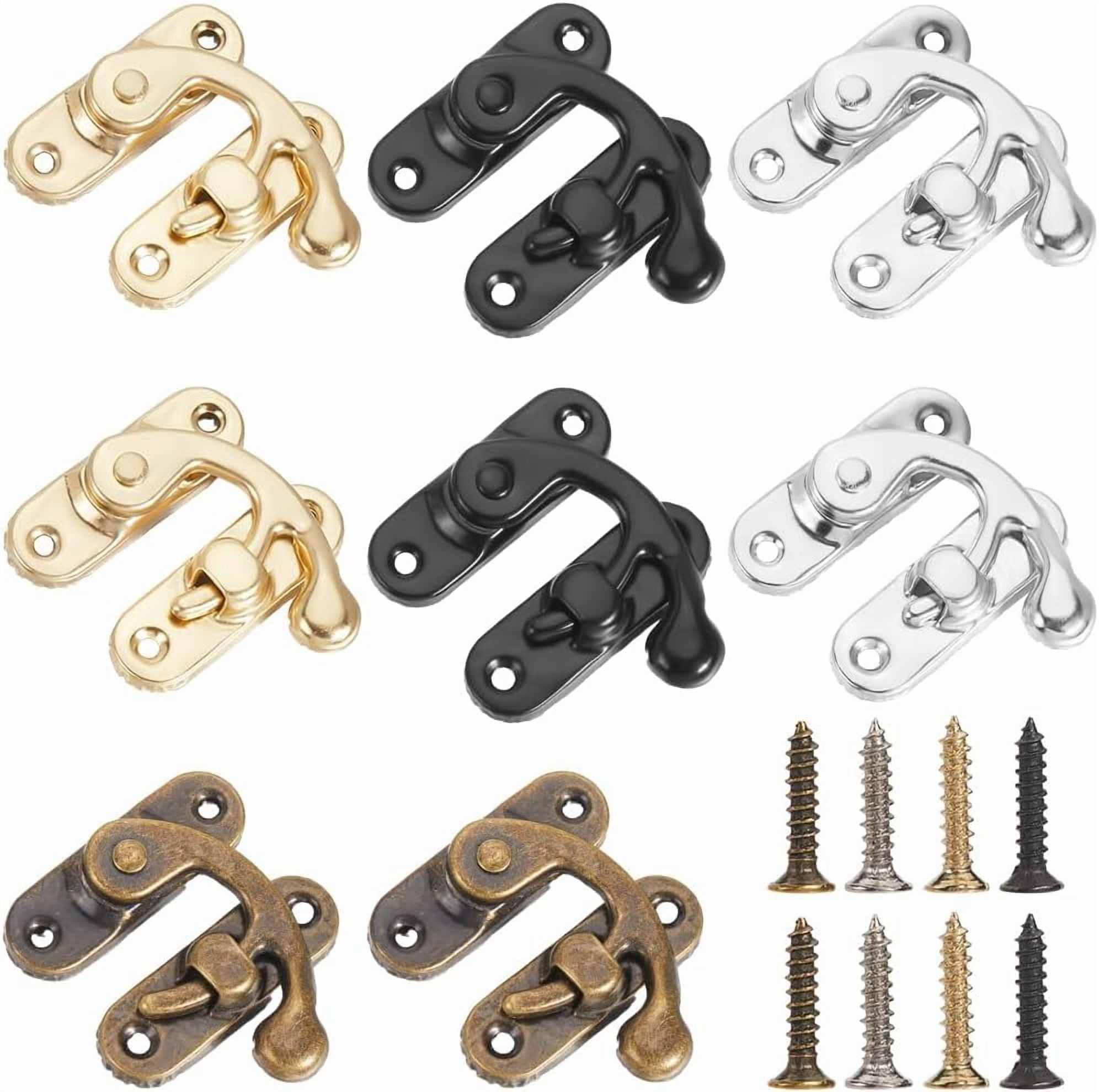 8 Sets 4 Colors Vintage Lock Clasp Black Gold 37 x 42mm Mini Swing Arm ...