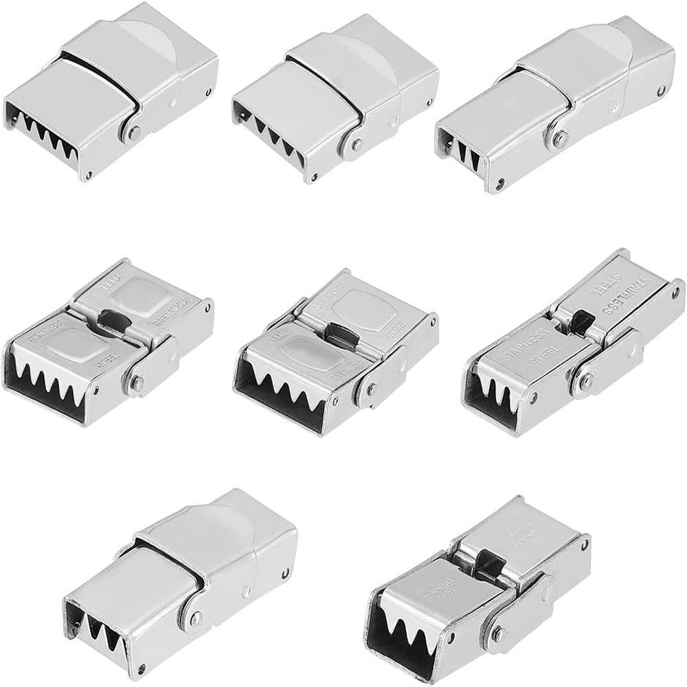 8 Sets 4 Style 304 Stainless Steel Watch Band Clasps Rectangle ...