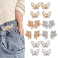 8 Sets 4 Styles Butterfly Alloy Adjustable Jean Button Pins Waist ...