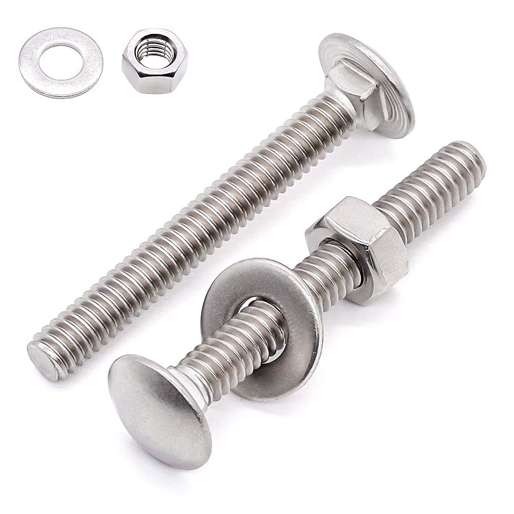 ZHIMEI-(8 Sets) 5/16-18 x 4" Stainless Steel Carriage Bolts Screws ...