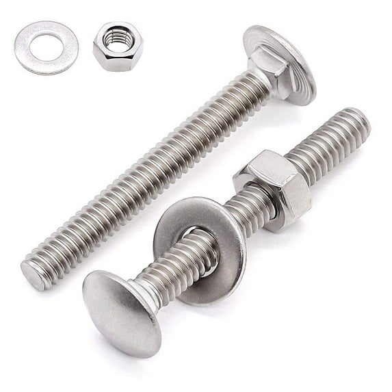 ZHIMEI-(8 Sets) 5/16-18 x 4" Stainless Steel Carriage Bolts Screws ...