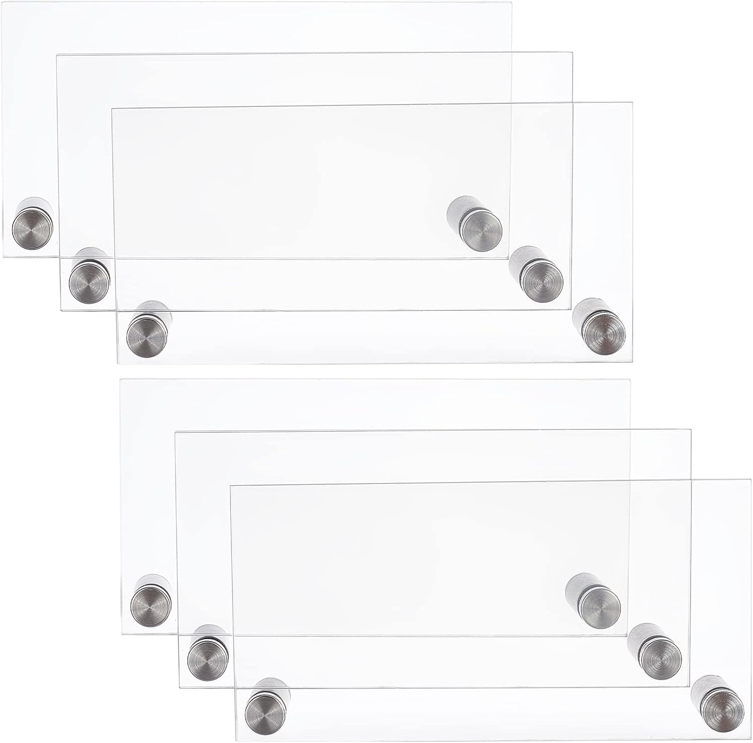 8 Sets 6 X 3 Inch Acrylic Wall Name Plate Clear Office Door Mount Name ...