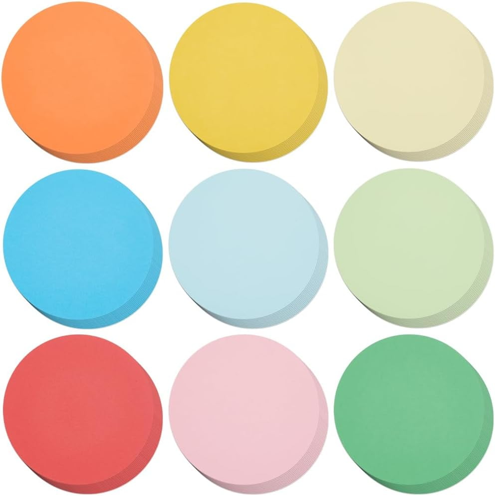 8 Sets 72Pcs 6 Inch Round Paper Cut Outs Classroom Paper Cutouts ...