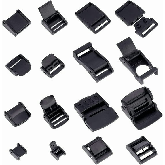8 Sets 8 Styles Plastic Cam Lock Buckles Side Quick Release Buckle Flat ...