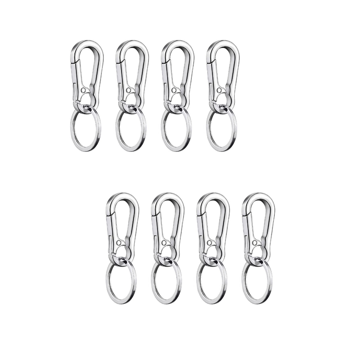 8 Sets Keychains Ring Heavy Duty Hooks Waist Metal Zinc Alloy Lovers ...