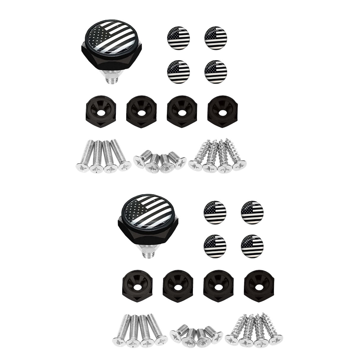 8 Sets License Plate Screw Set American Flag License Plate Bolts Screws ...