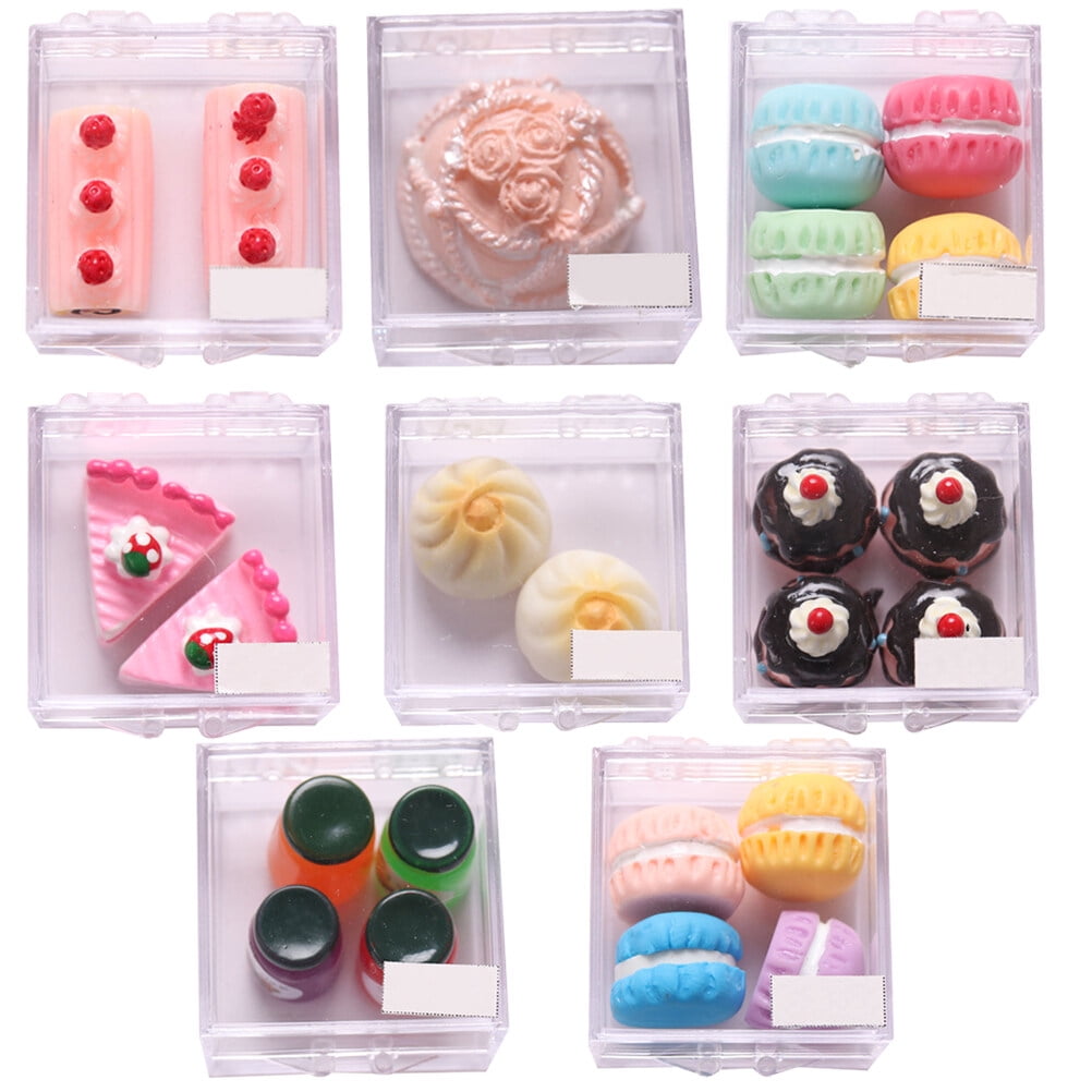 8 Sets Mini Dessert Model for Mini House Fake Dessert Miniature Cake ...