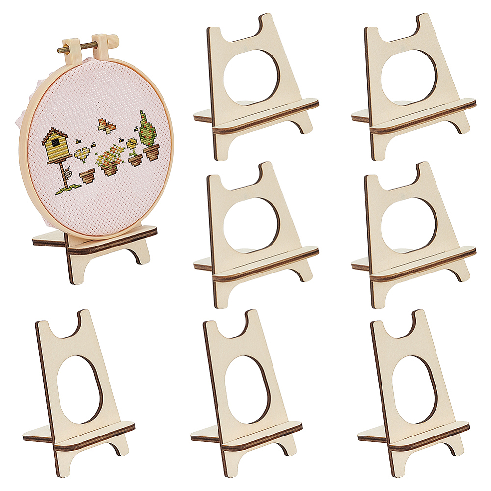 8 Sets Mini Easels 2 Styles Almond White Wooden Display Stand Tabletop ...