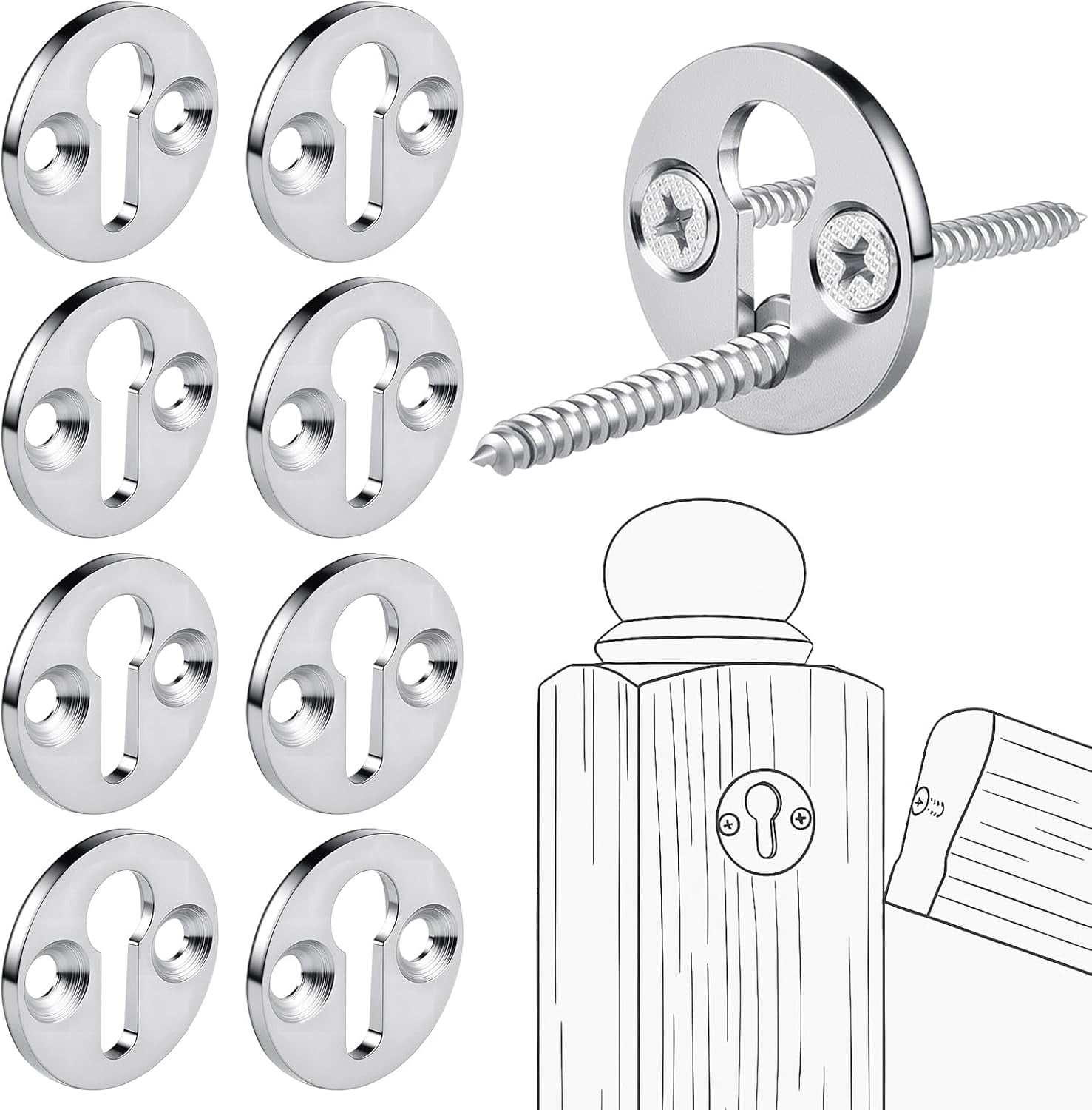 8 Sets Newel Post Fastener, Newel Post Mounting Kit, Column Handrail to ...
