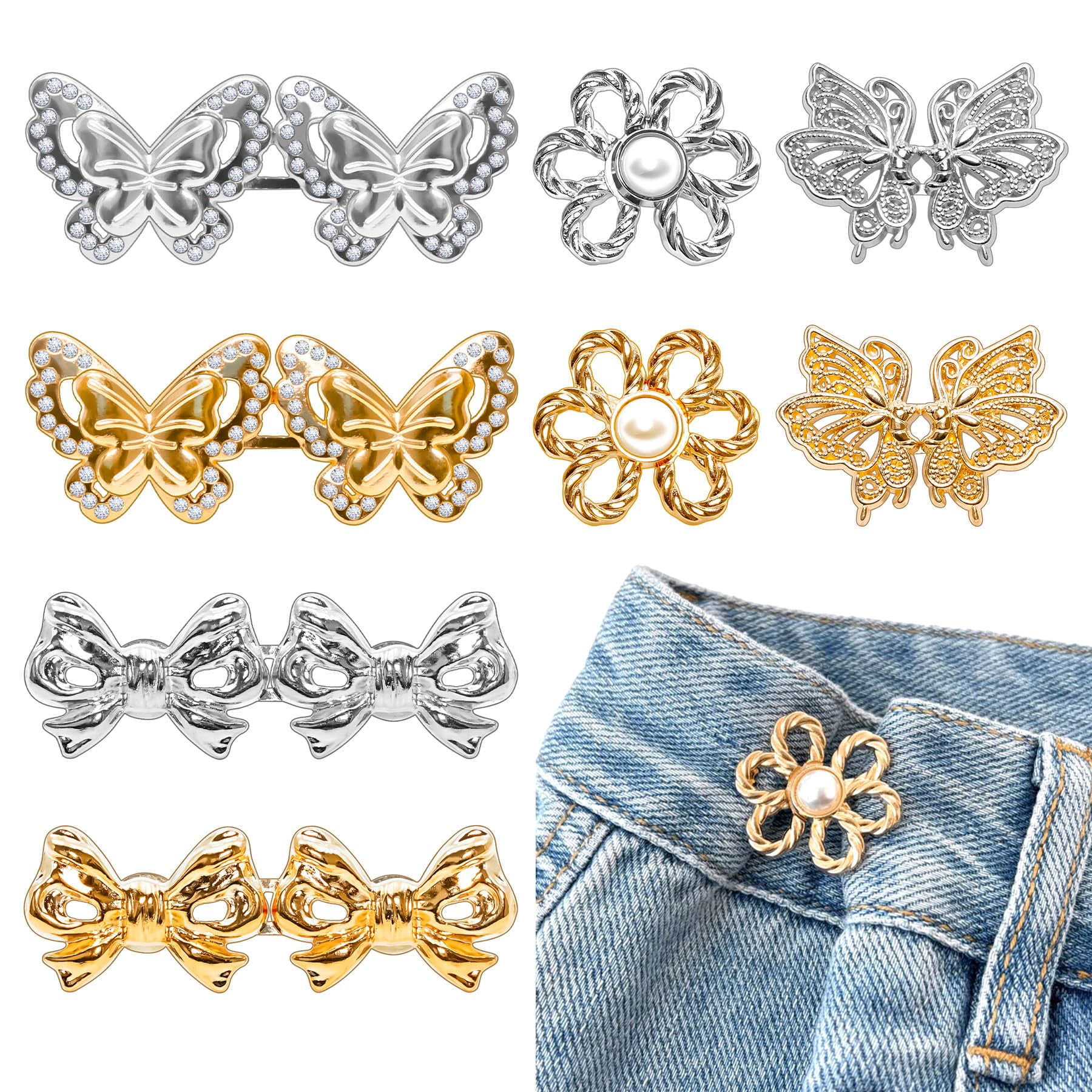 8 Sets Pant Waist Tightener,Adjustable Detachable Decorative Waist ...