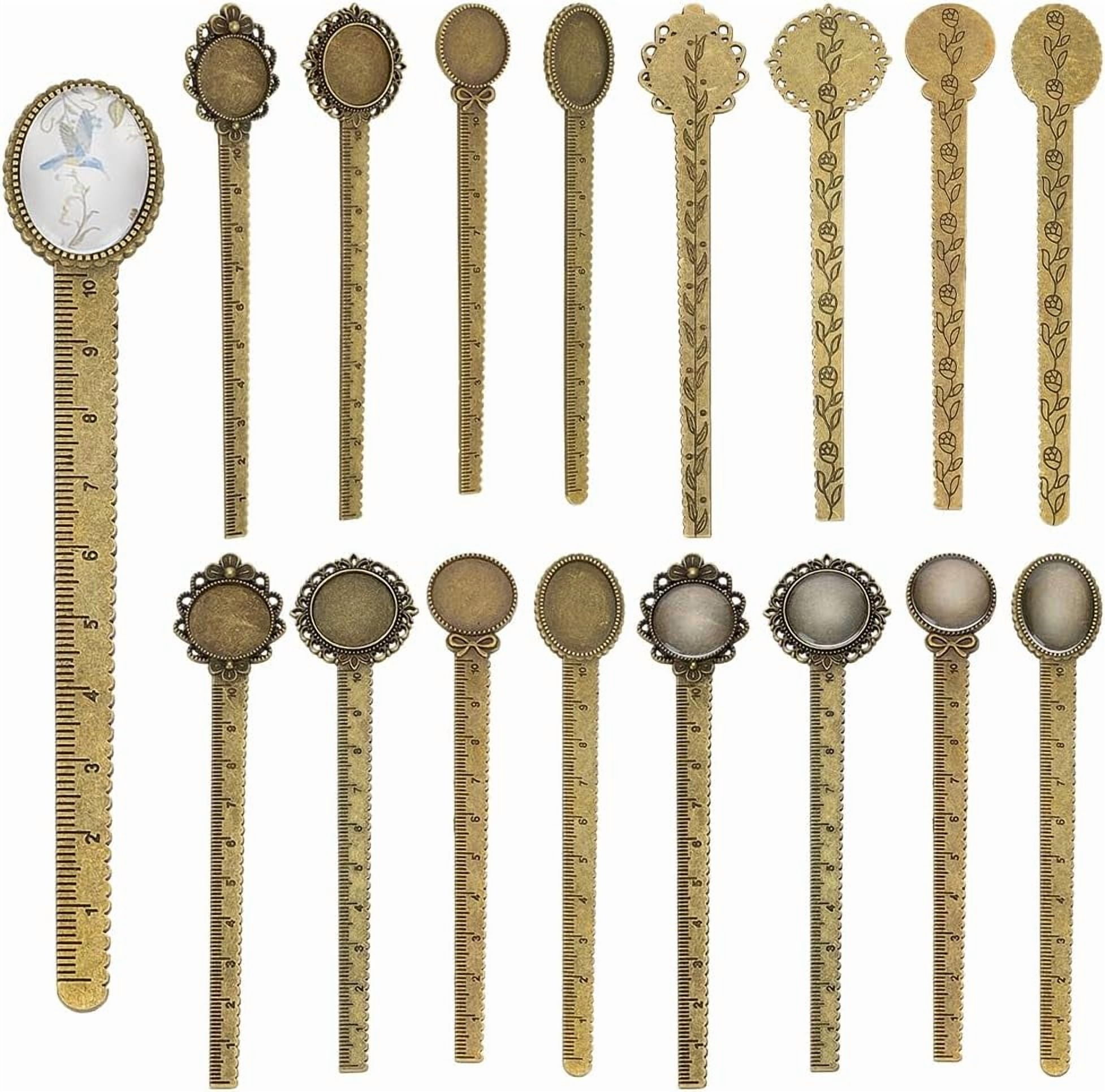 8 Sets Ruler Bookmarks Making Kit Bookmark Pendant Trays Kit Ruler ...