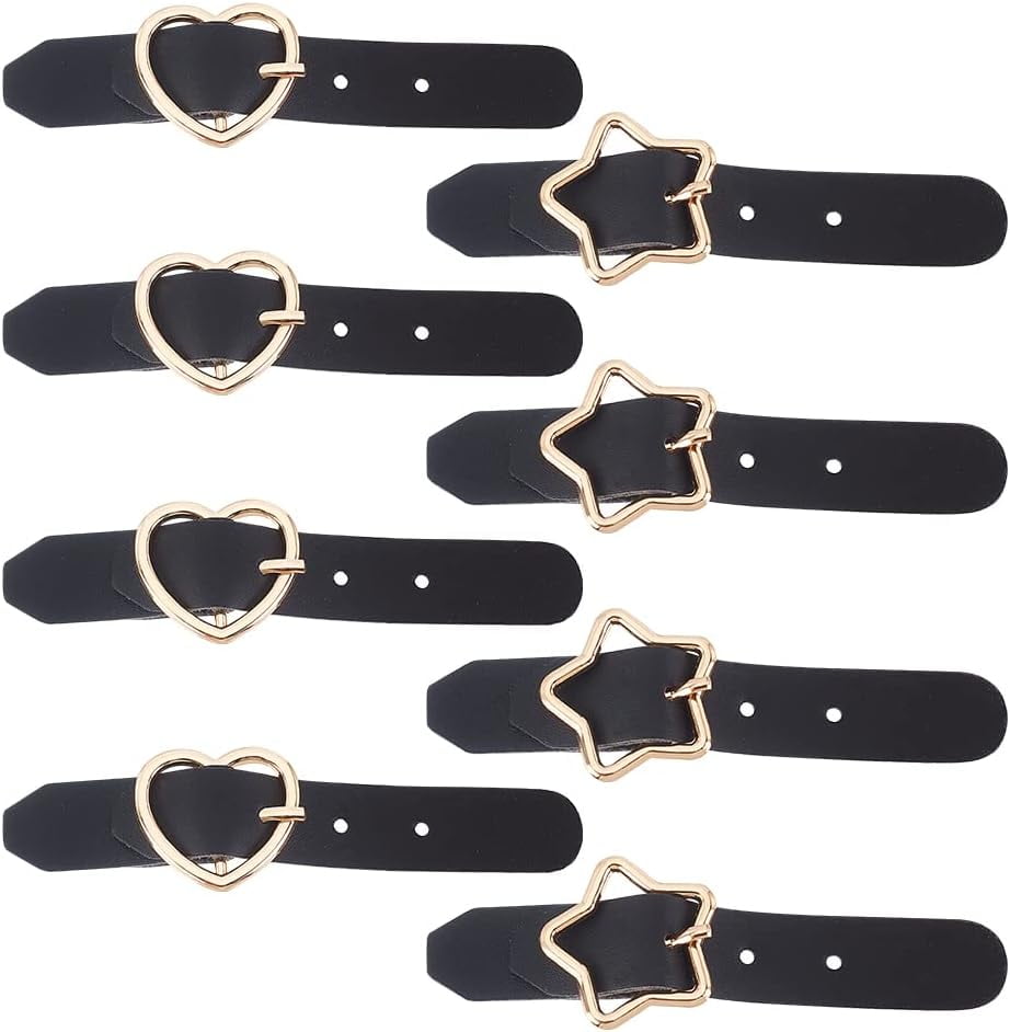 8 Sets Sew on Toggle Closures PU Leather Cloak Clasp Fasteners Black ...