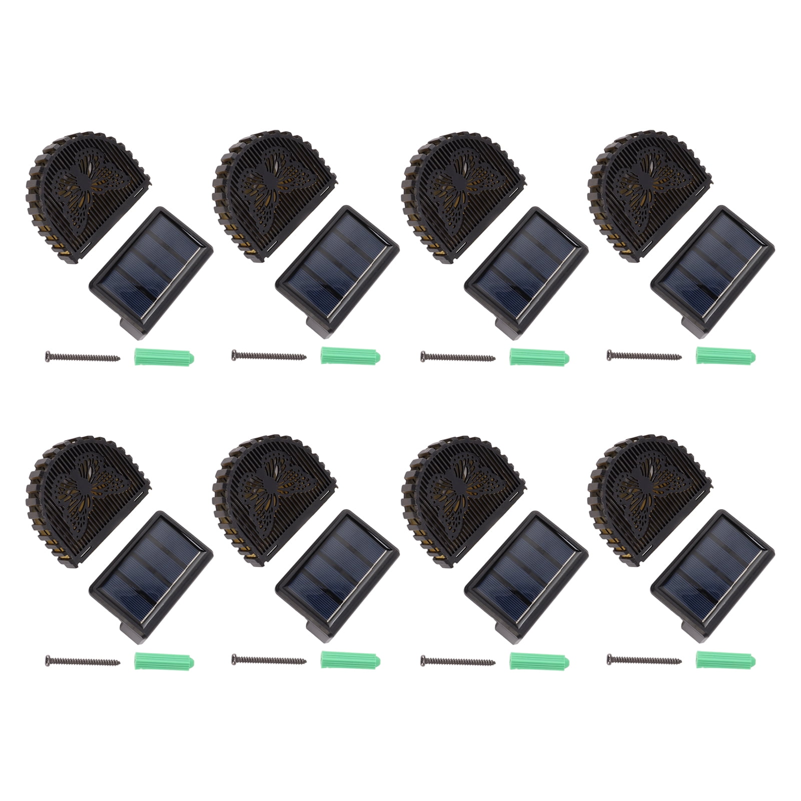 8 Sets Solar Panel Lamp LED Decorative Wall Light for Outdoor Courtyard ...