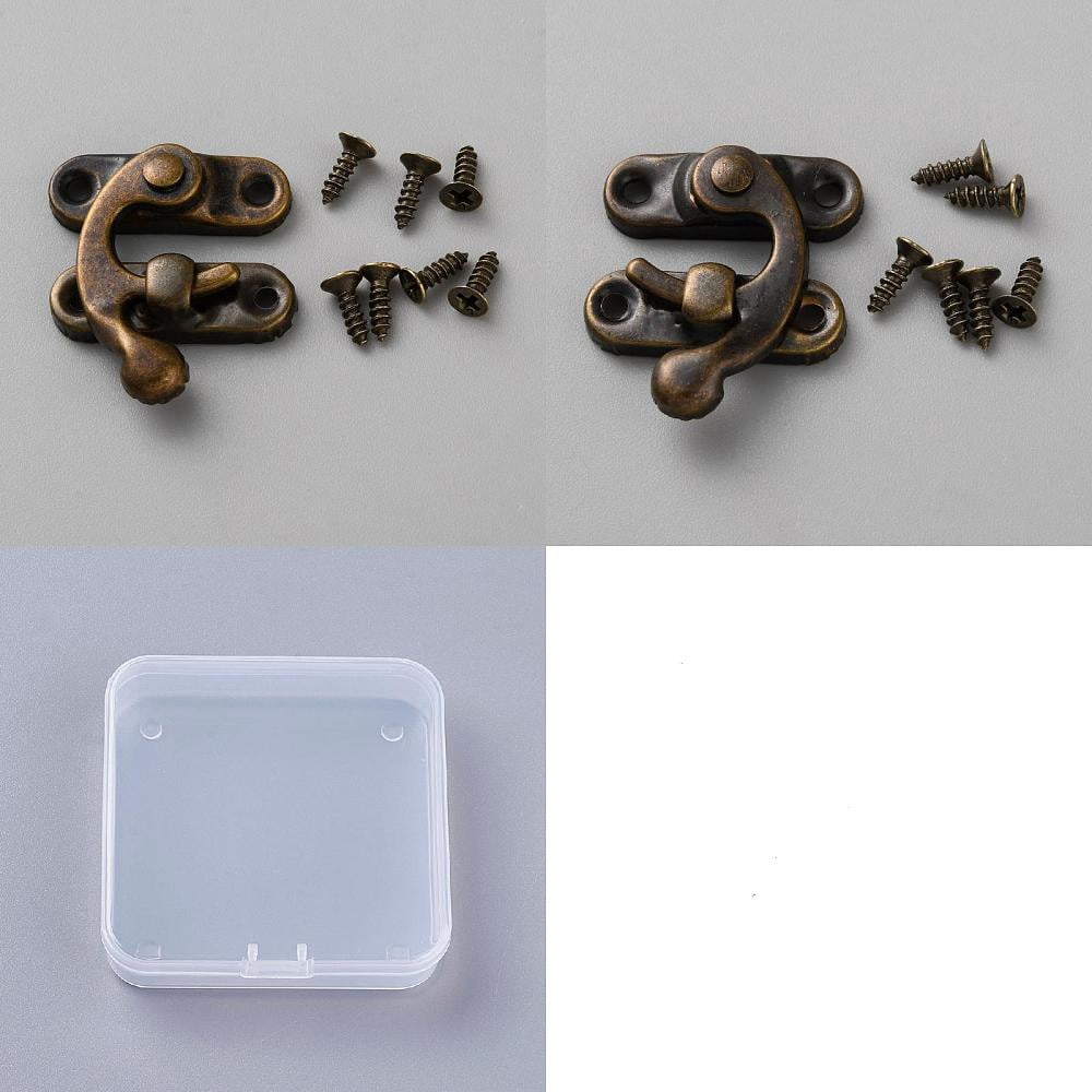 8 Sets Vintage Lock Clasp 27 x 32mm Bronze Mini Swing Arm Clasp Latch ...
