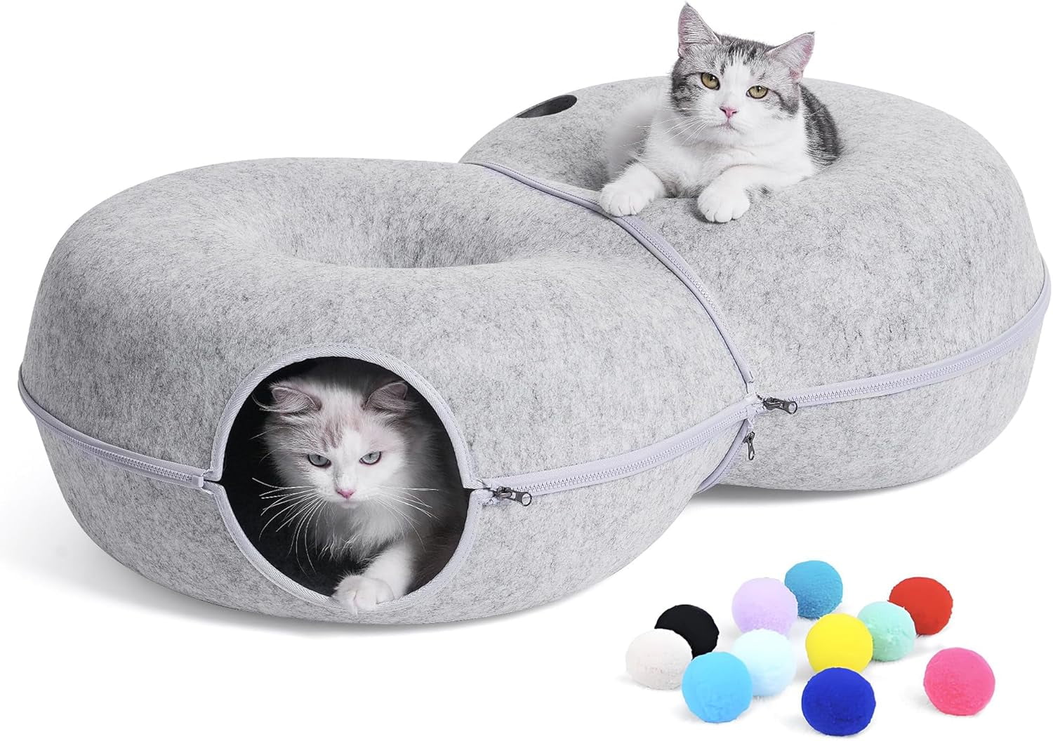 8-Shaped Large Cat Tunnel Bed for Indoor Cats, Infinite Circulation ...