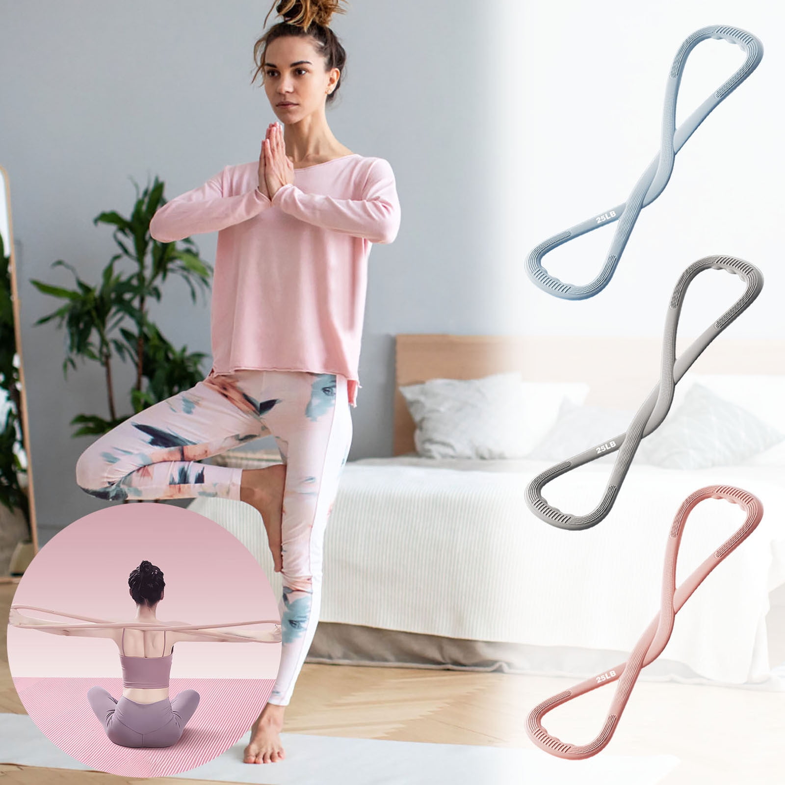 8-Shaped Puller, Yoga Stretch Band, Resistance Loop, Silicone Elastic ...