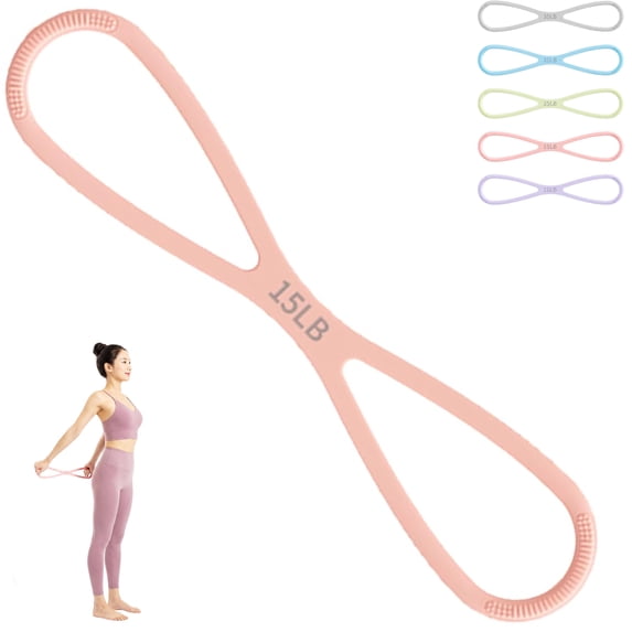 8-Shaped Silicone Resistance Band with Massage Grip, Elastic Durable ...