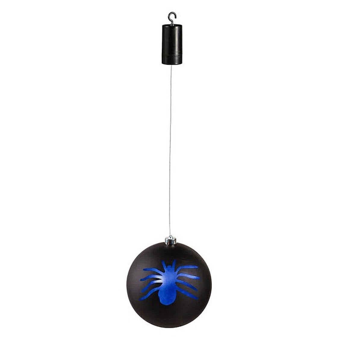 8" Shatterproof Battery Operated LED Ornament with Giant Spiders, Black ...