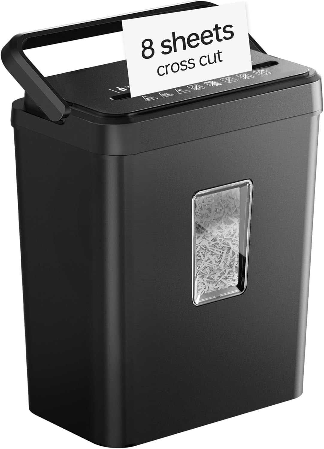8-Sheet Cross Cut Paper Shredder P-4 Security with 4.2 Gal Bin ...