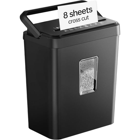 8-Sheet Cross Cut Paper Shredder P-4 Security with 4.2 Gal Bin ...