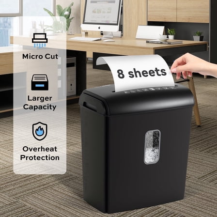 Bonsaii 6-Sheet Micro Cut Paper and Credit Card Shredder, P-4 Security ...