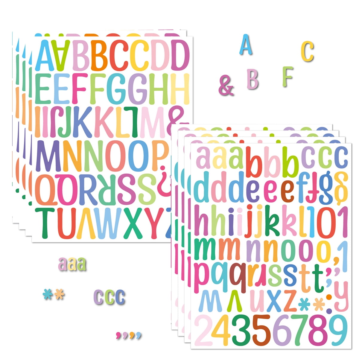 8 Sheet Self Adhesive Letters Stick on Letters Capital&Lowercase Letter ...